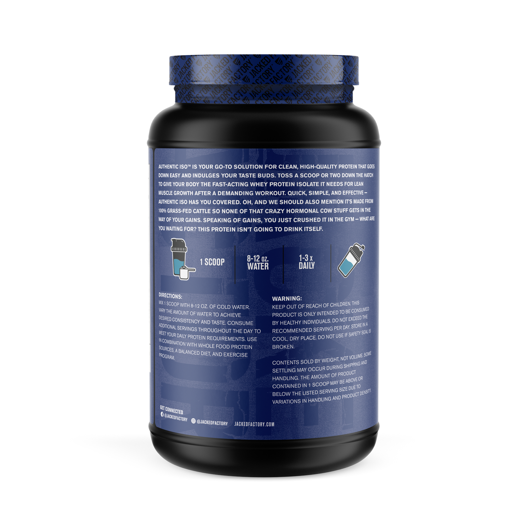 Authentic Iso Grass-Fed Whey Protein Isolate | Jacked Factory