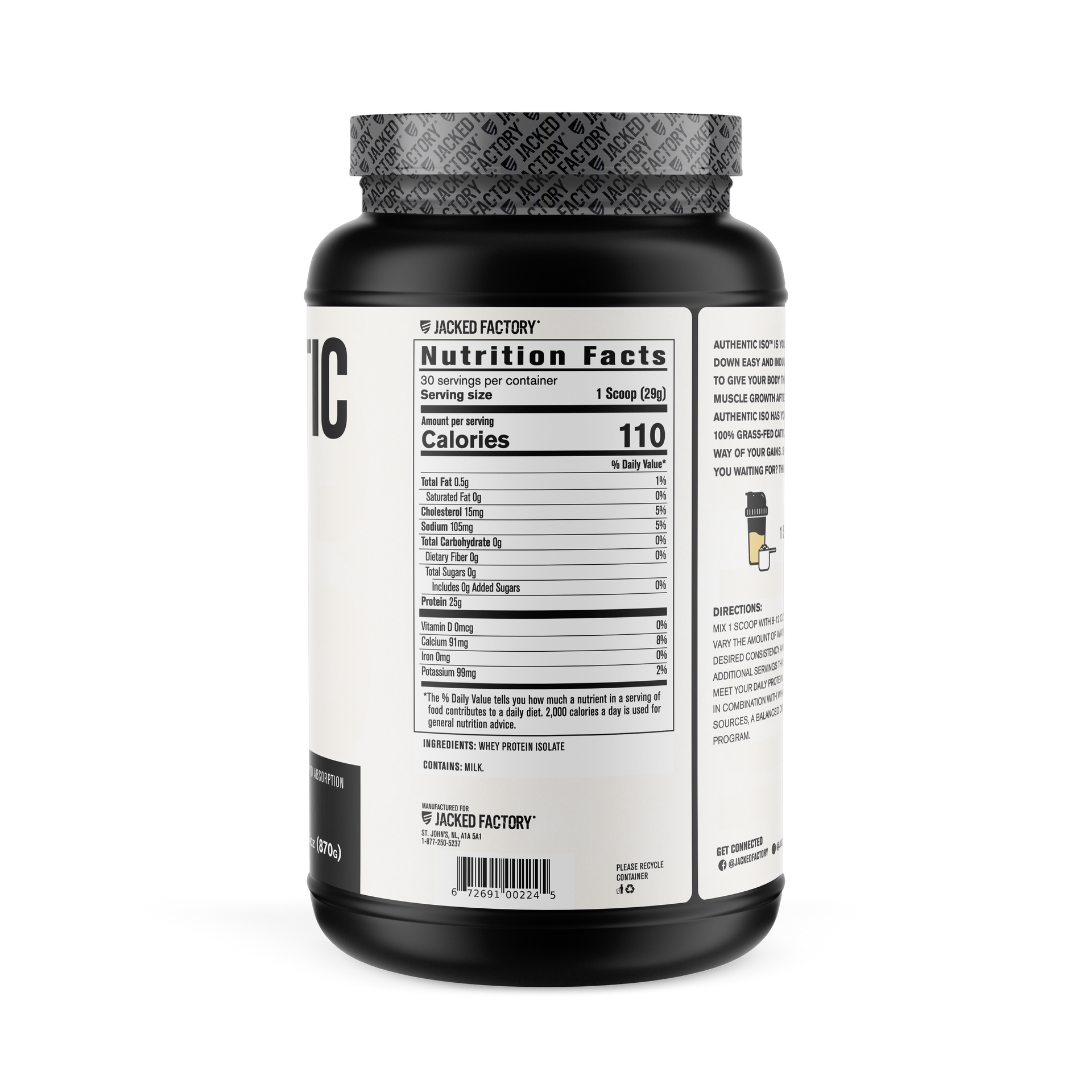 Authentic Iso Grass-Fed Whey Protein Isolate | Jacked Factory