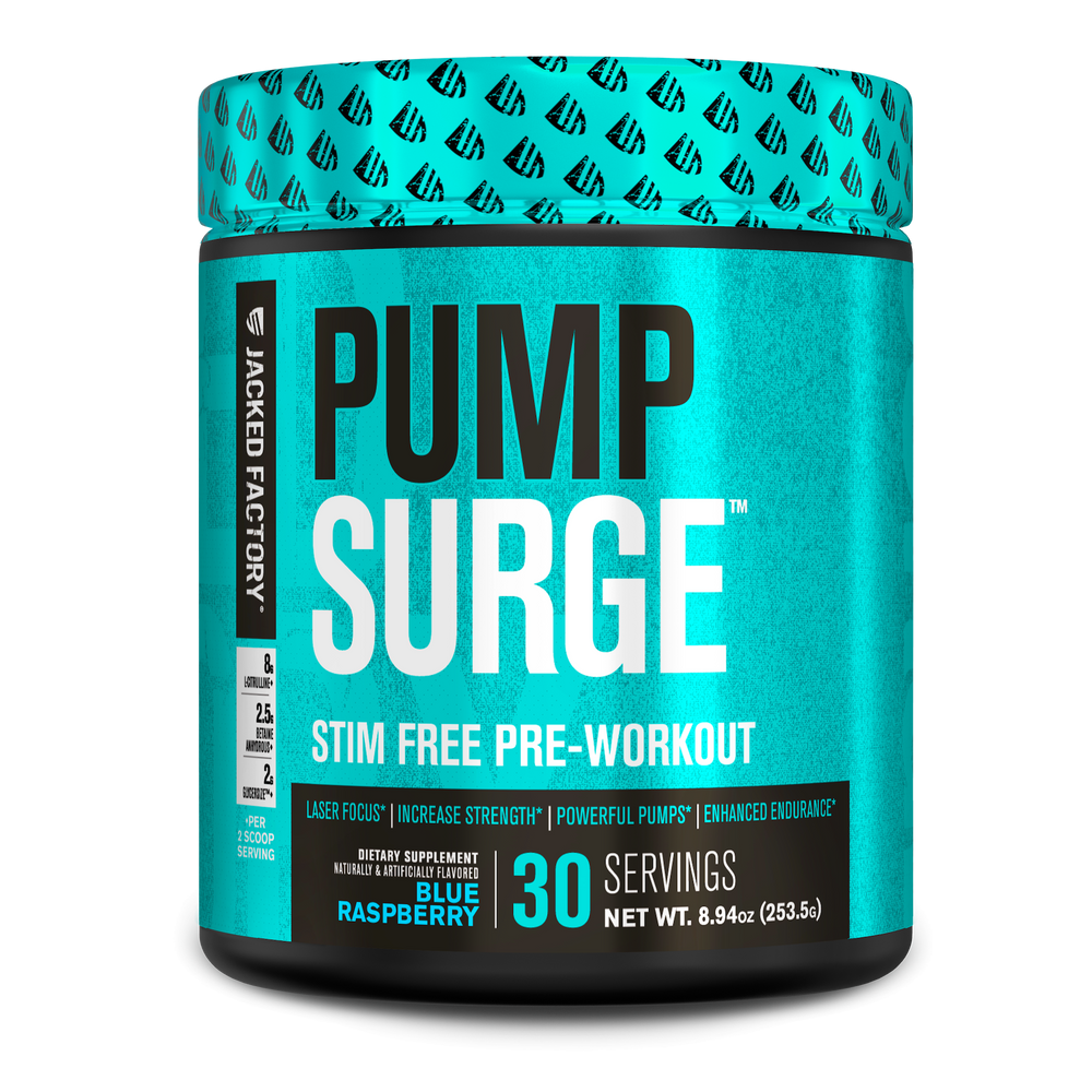 Pump Surge Stim Free Pre Workout & Nitric Oxide Booster | Jacked Factory
