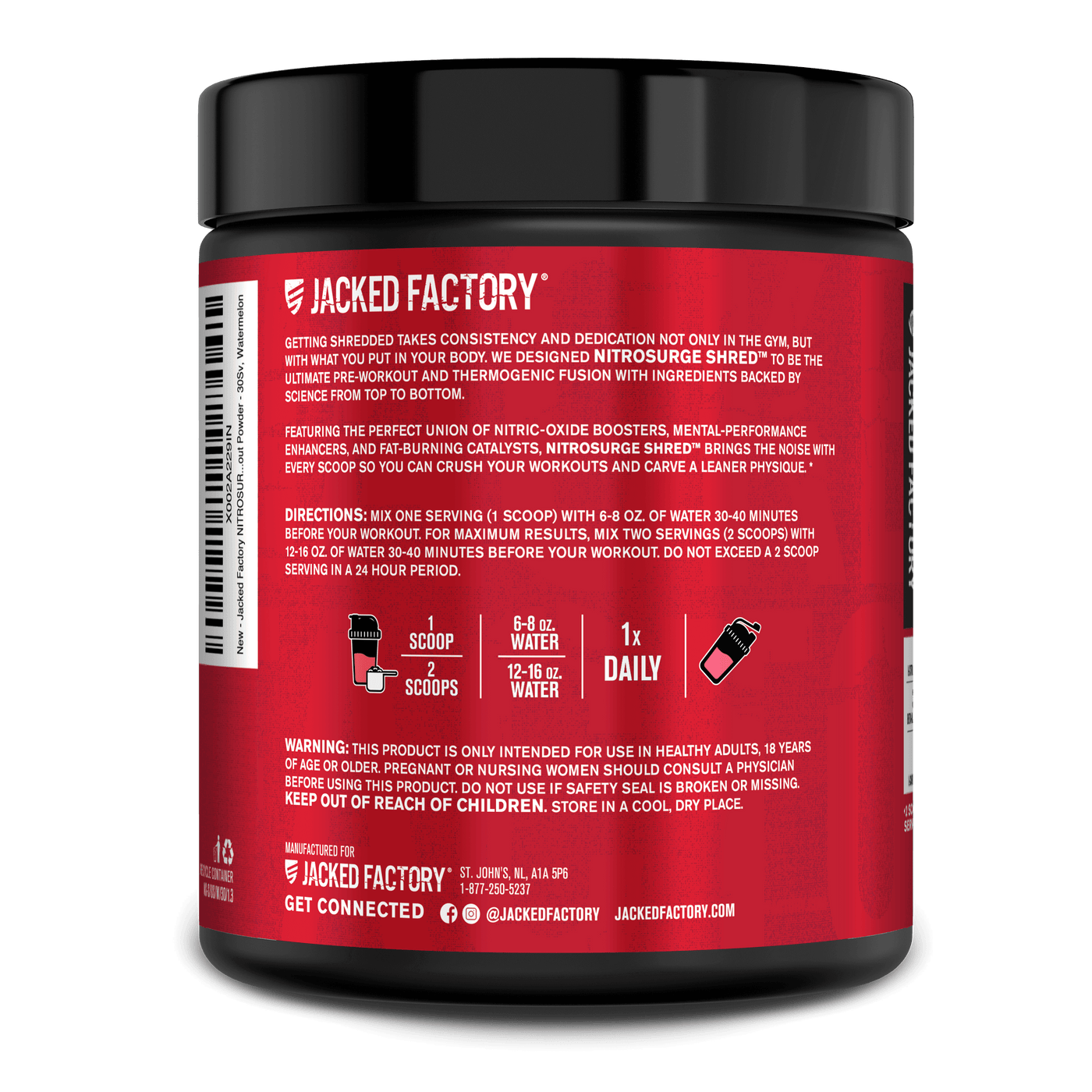 Nitrosurge Shred Pre-Workout & Thermogenic Fat Burner | Jacked Factory