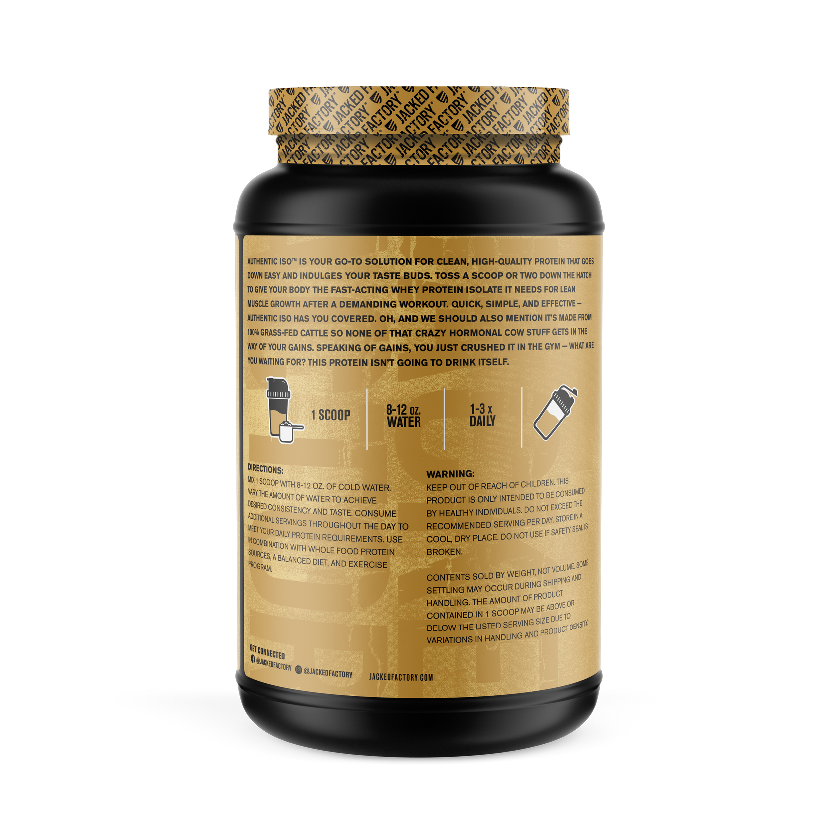 Authentic Iso Grass-Fed Whey Protein Isolate | Jacked Factory
